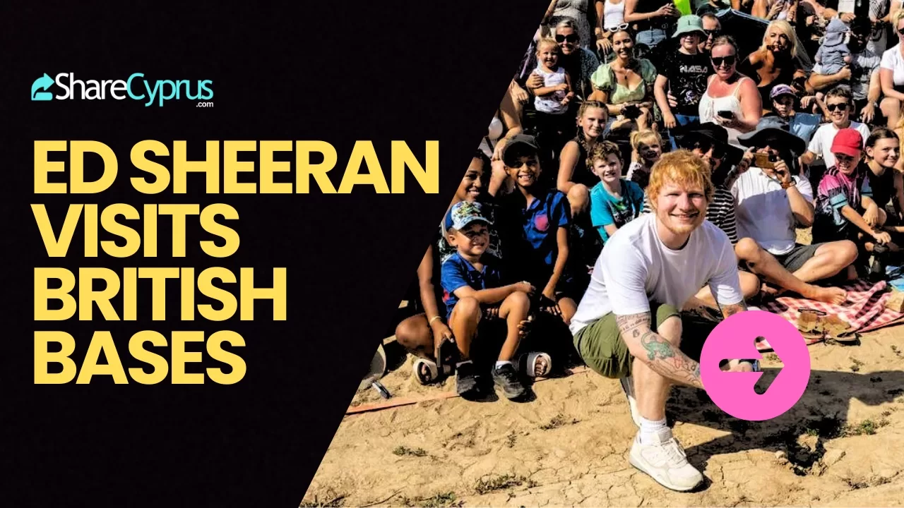 Ed Sheeran visits British troops in Cyprus